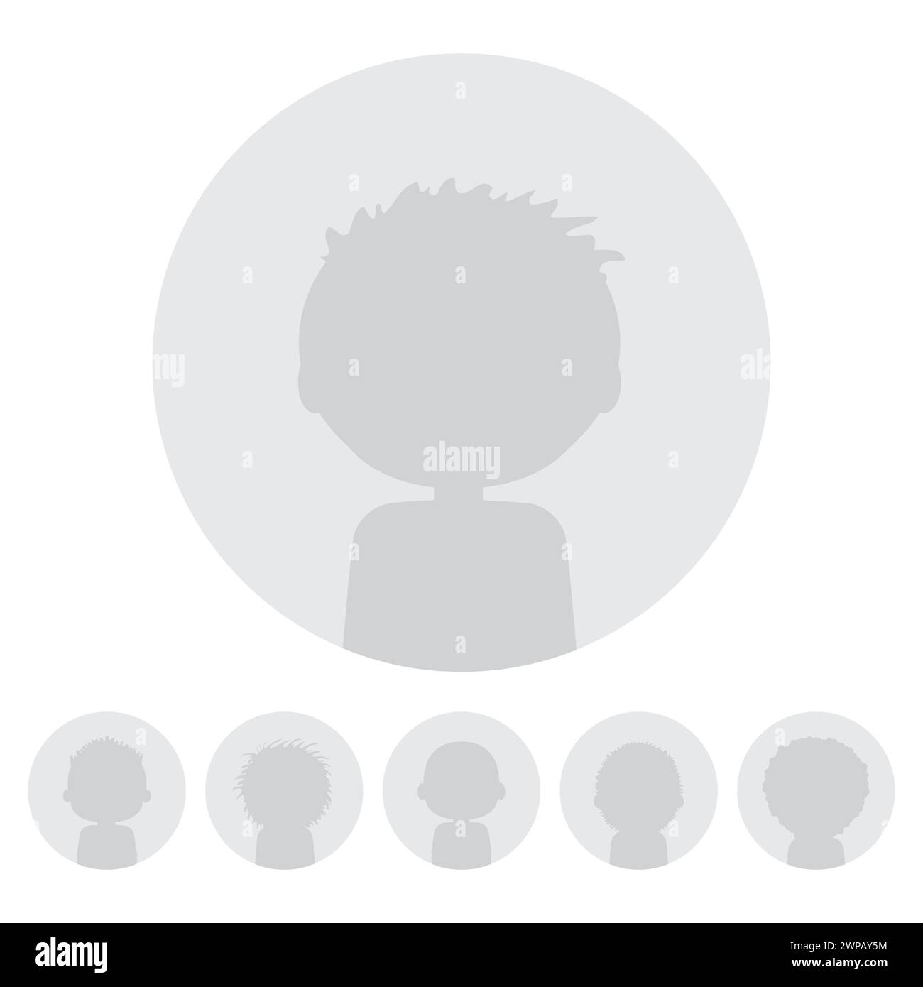 Set of web user avatars. Anonymous person silhouette. Social profile ...