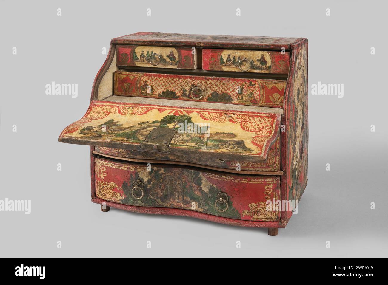 A casket from around 1750 in Baroque style, decorated with chinoiserie ...