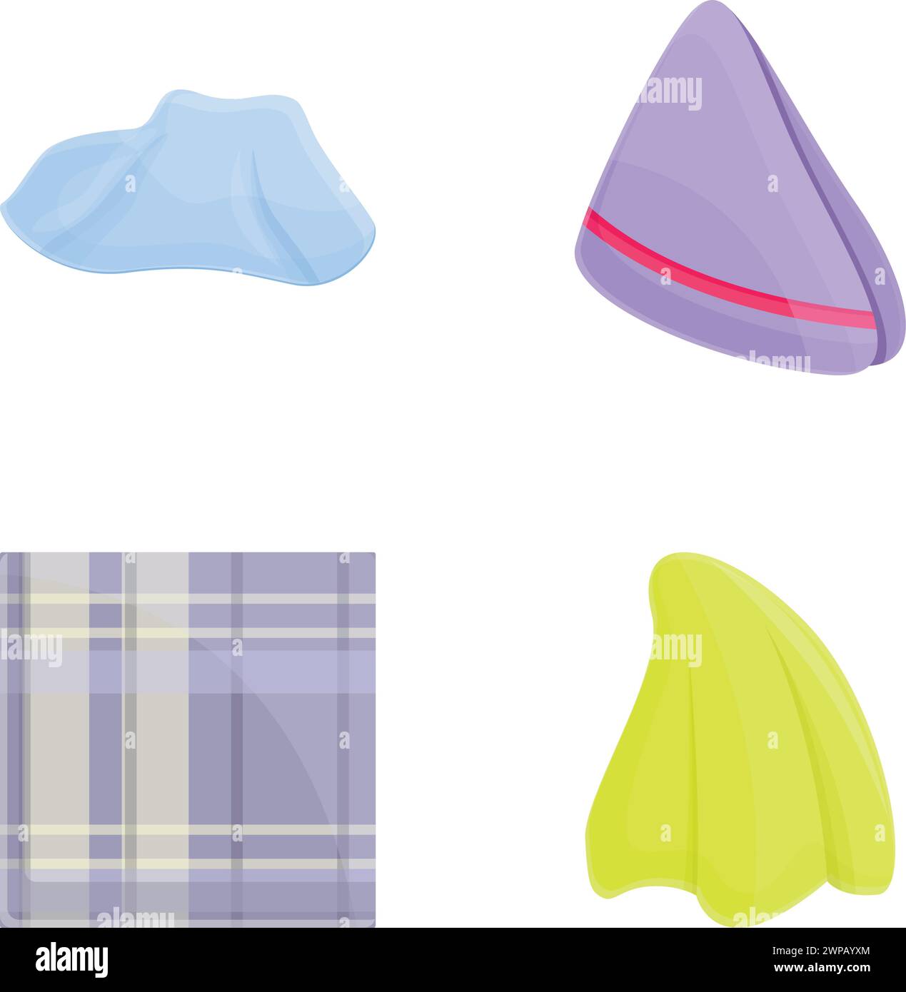 Handkerchief icons set cartoon vector. Cotton handkerchief in various ...