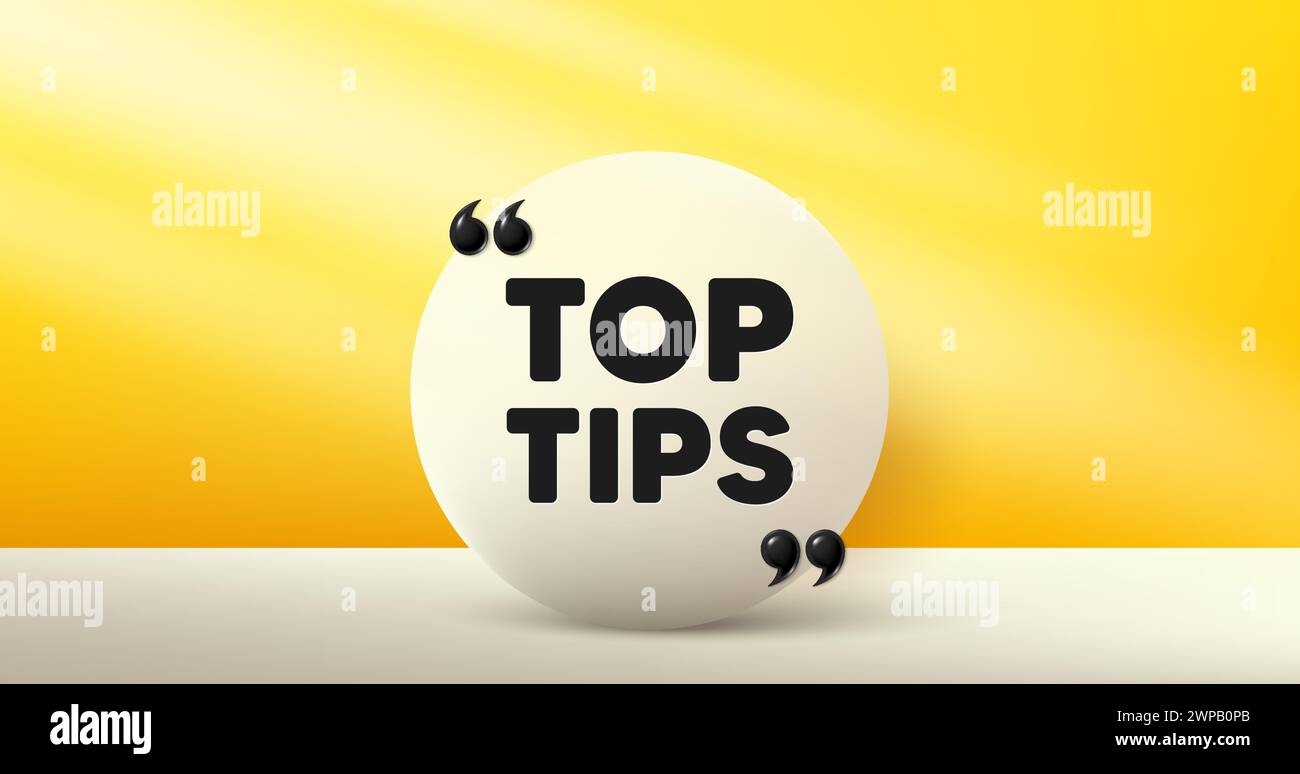 Top tips symbol. Education faq sign. Circle frame, product stage ...