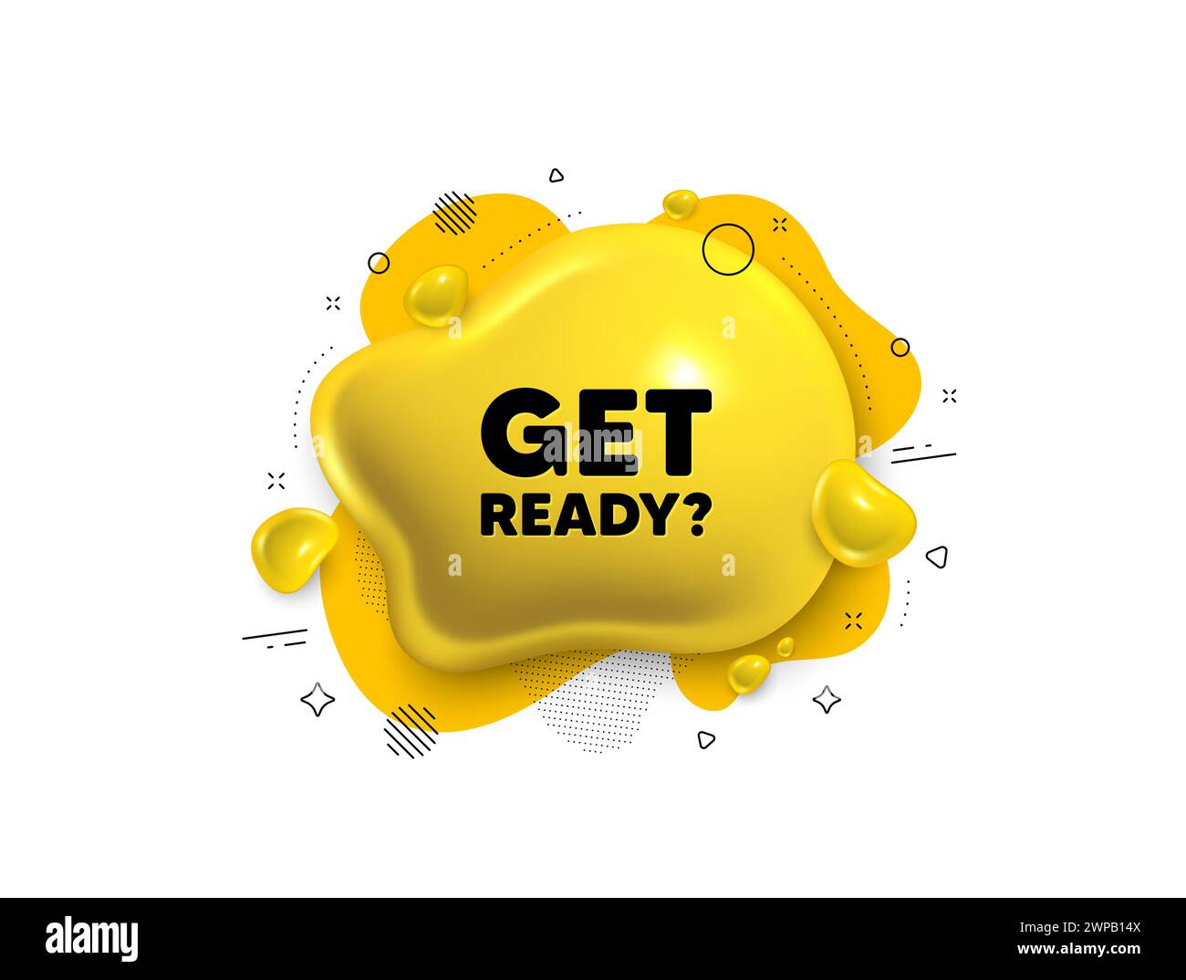 Get ready symbol. Special offer sign. Abstract liquid 3d shape. Vector ...