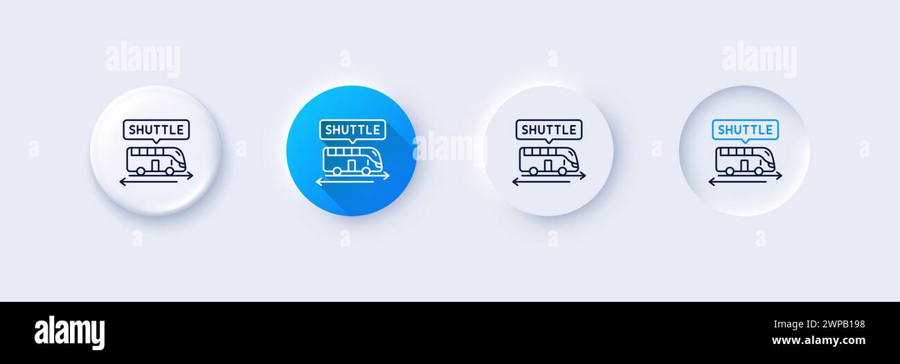 Shuttle bus line icon. Airport transport sign. Line icons. Vector Stock ...