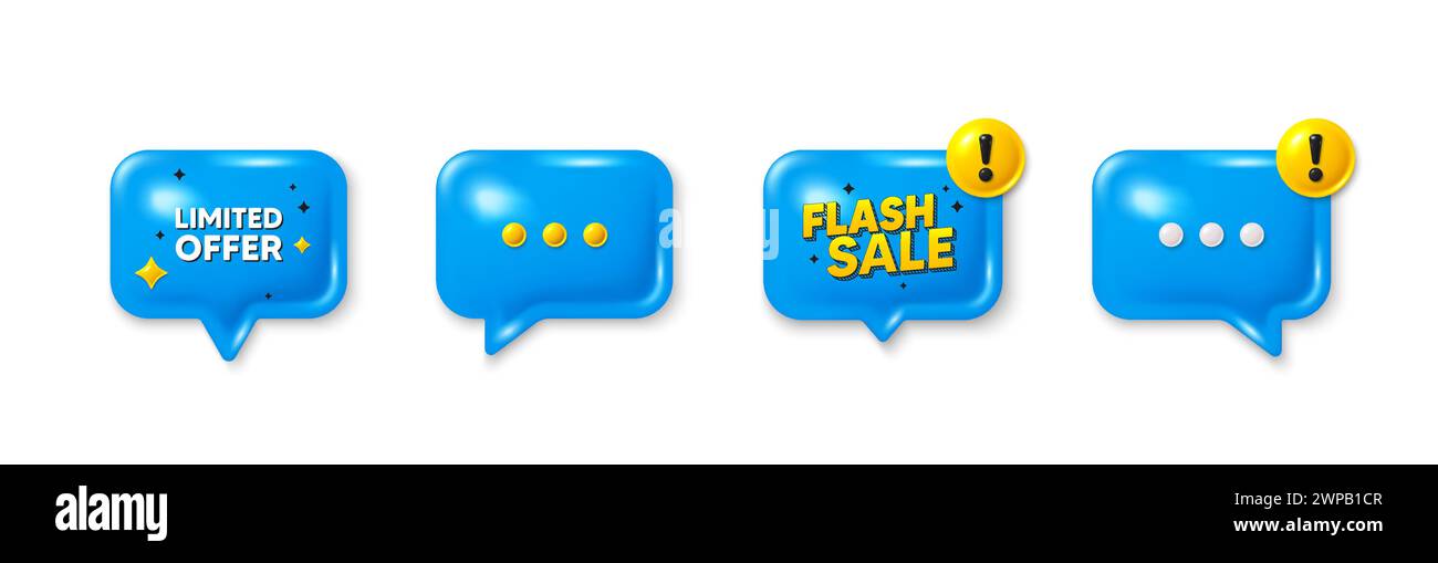 Limited offer symbol. Special promo sign. Offer speech bubble 3d icons ...