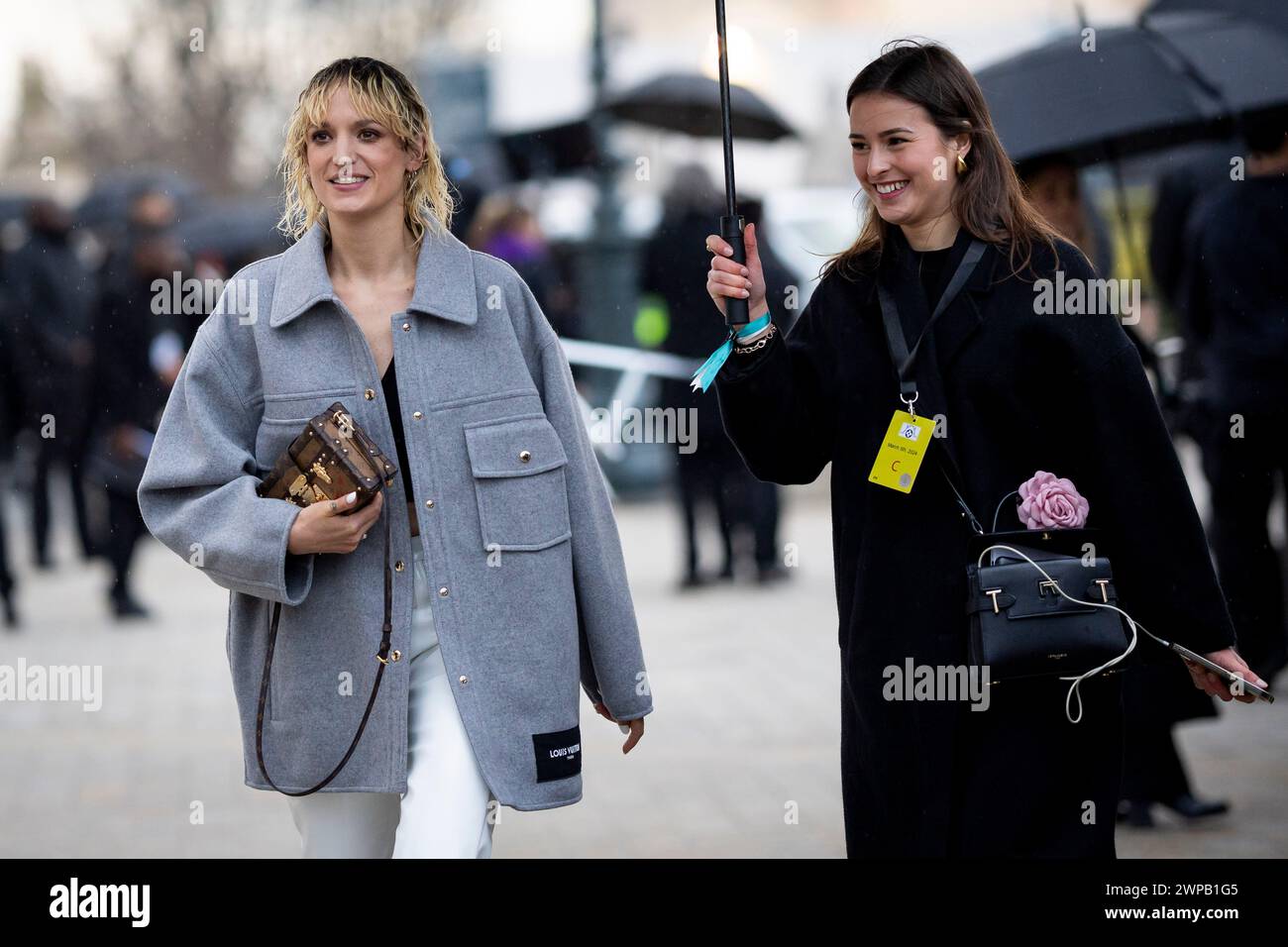 Agathe Rousselle arrives for the Louis Vuitton Fall/Winter 2024-2025 ...