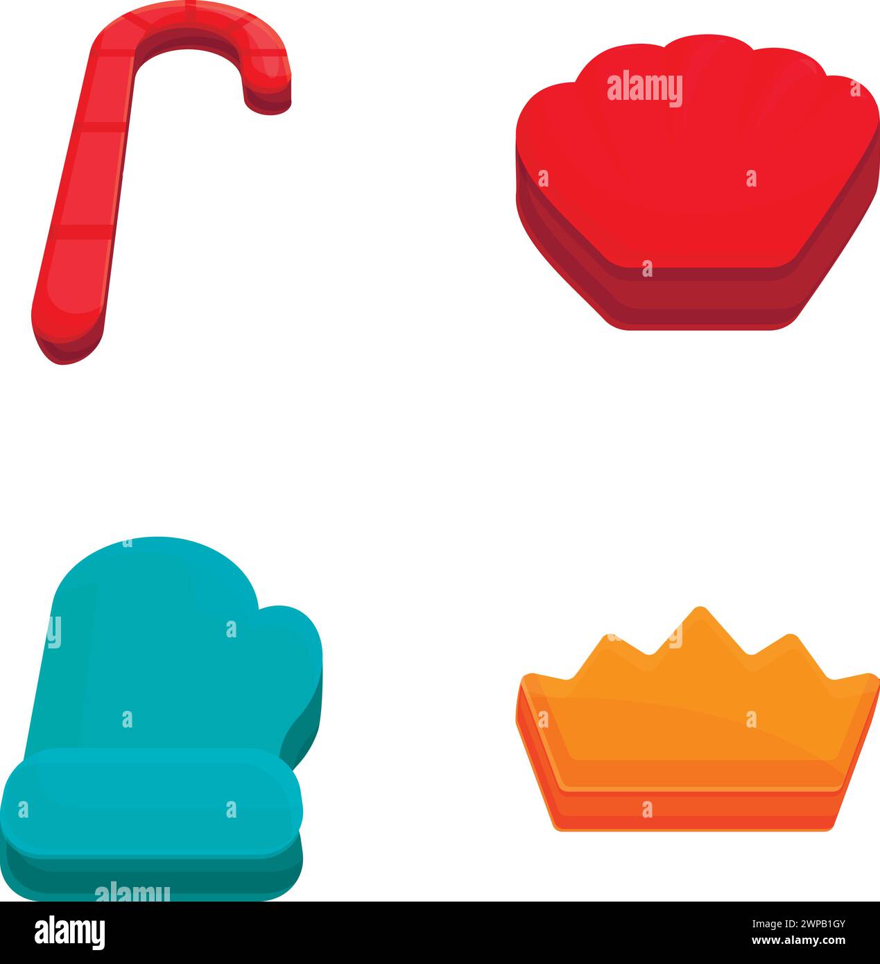 Cookie molds icons set cartoon vector. Various colorful cookie cutter ...