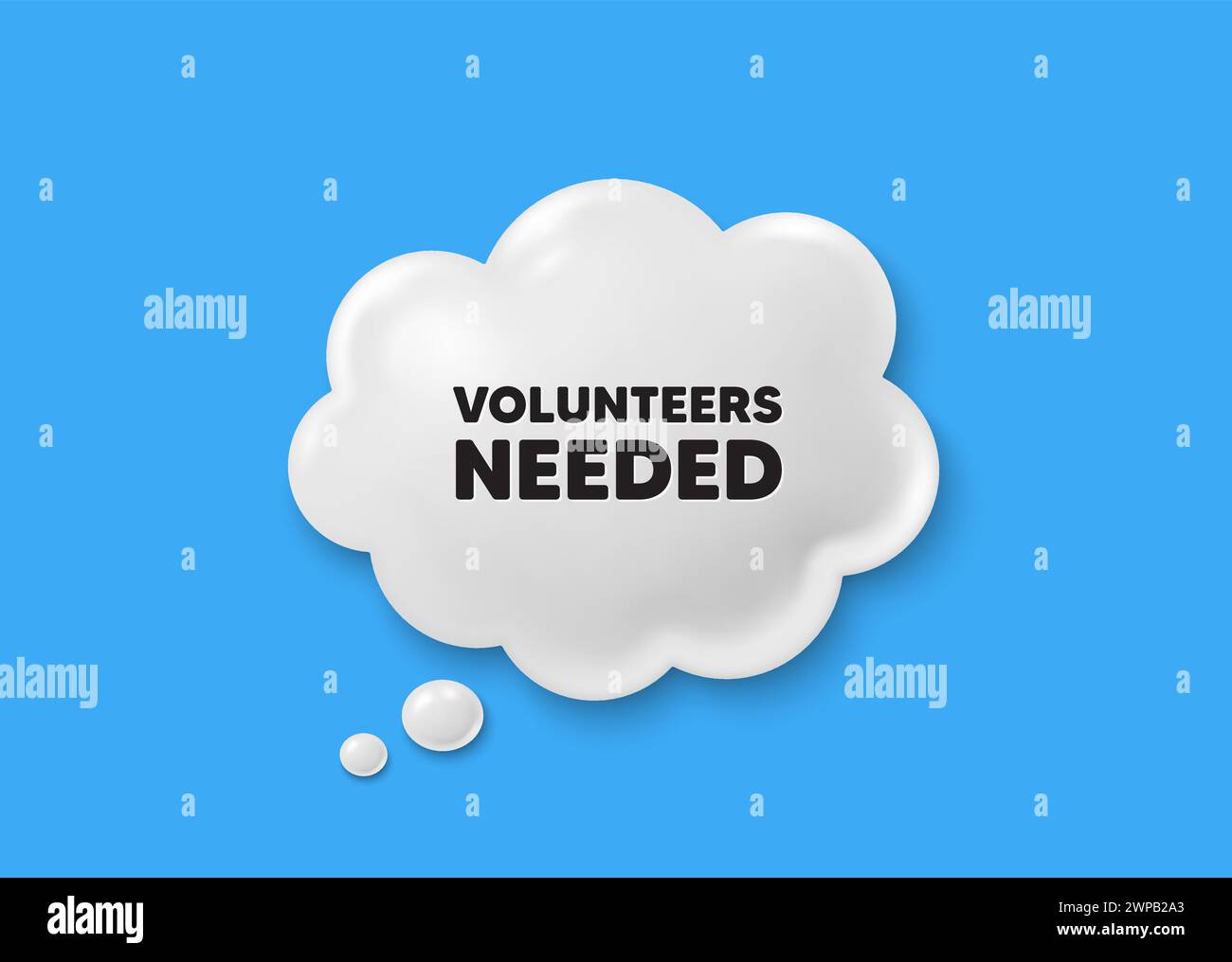 Volunteers needed symbol. Volunteering service sign. Comic speech ...