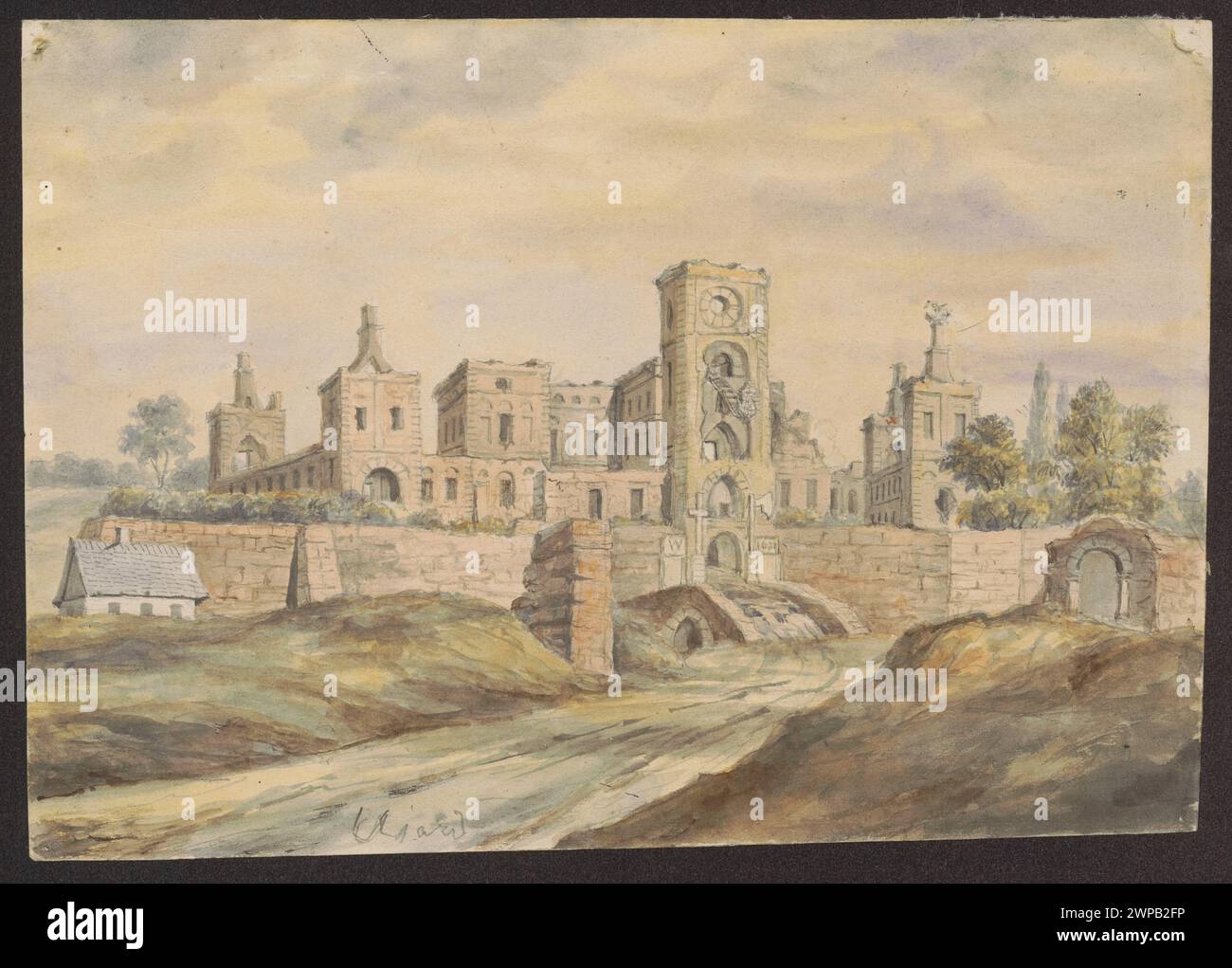 The ruins of Ujazd Castle were depicted by Napoleon Orda between 1878 ...