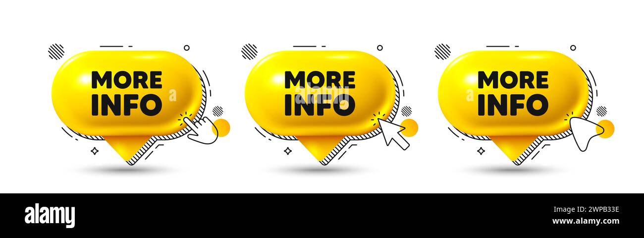 More info symbol. Navigation sign. Chat speech bubble 3d icons. Vector ...