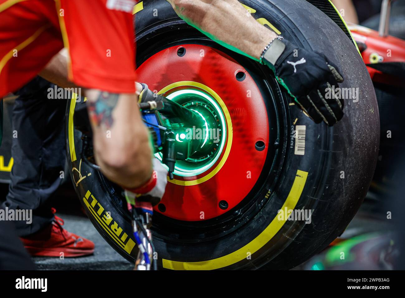 tire gun, Scuderia Ferrari SF-24, mechanical detail, during the Formula ...