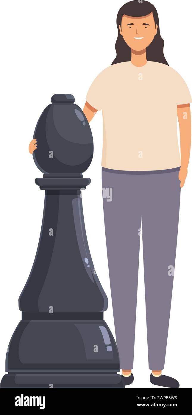 Big bishop piece icon cartoon vector. Brain strategy. Thinking logic ...