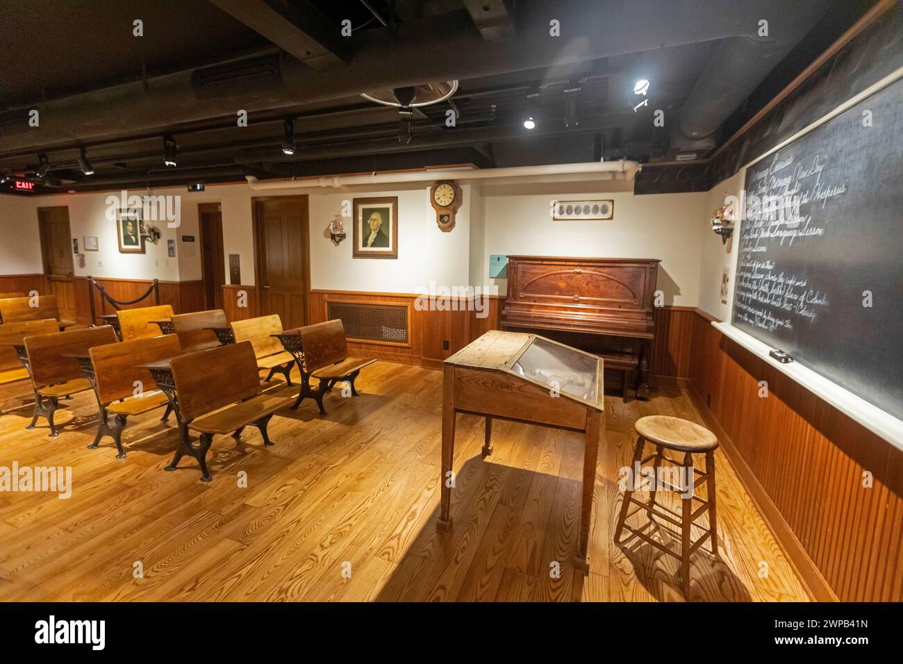 Lansing, Michigan - The Michigan History Museum. A one-room schoolhouse ...