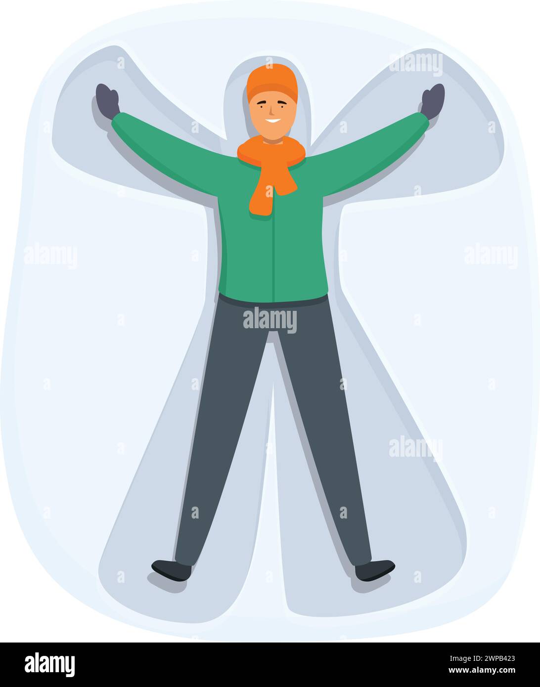 Icy snow angel icon cartoon vector. Family holiday fun. Best kids ...