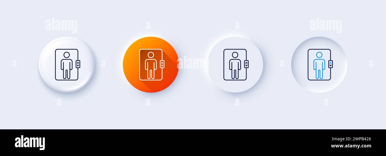 Elevator line icon. Transportation lift sign. Line icons. Vector Stock ...