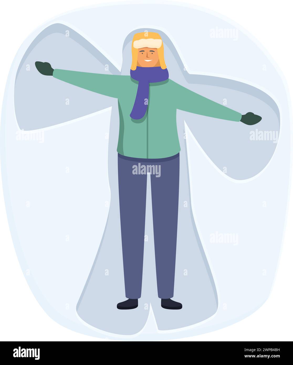 Snow fall angel icon cartoon vector. Winter cool making. Frozen outdoor ...