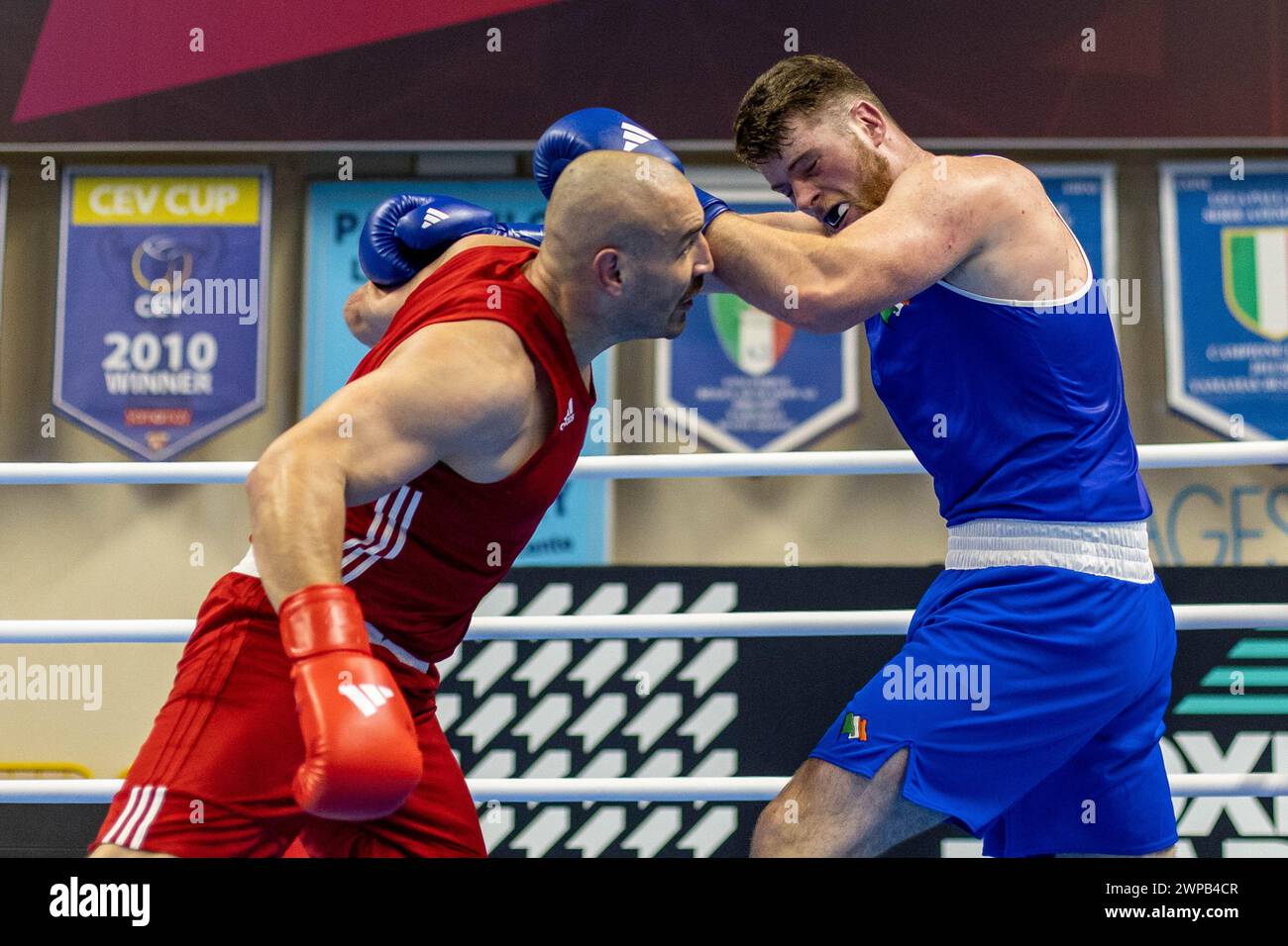 Busto Arsizio, Italy. 06th Mar, 2024. Acik Yusuf (Tur) inj red and ...