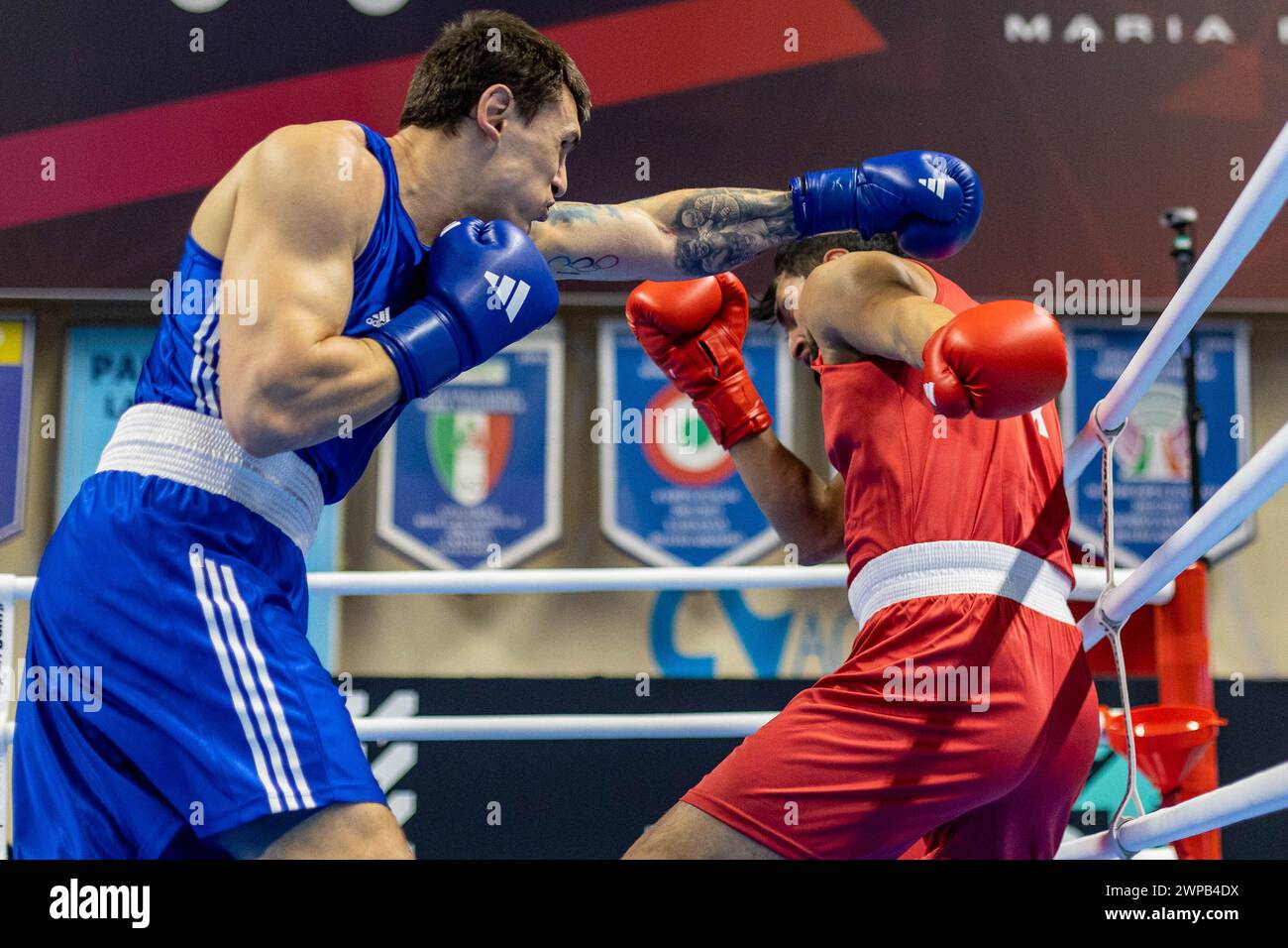 Busto Arsizio, Italy. 06th Mar, 2024. Azhar (Pak) and Latypov Danis ...