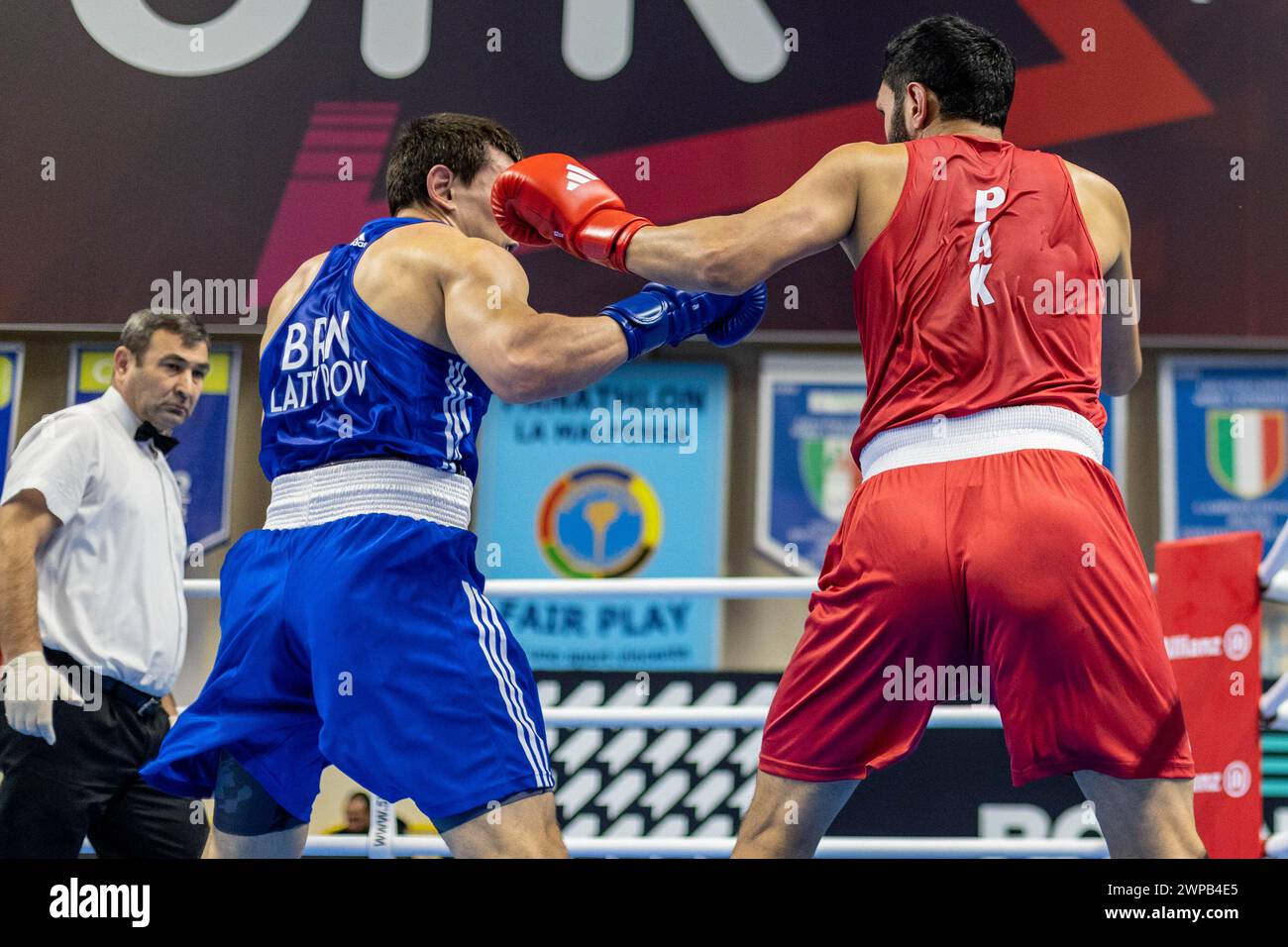 Busto Arsizio, Italy. 06th Mar, 2024. Azhar (Pak) and Latypov Danis ...