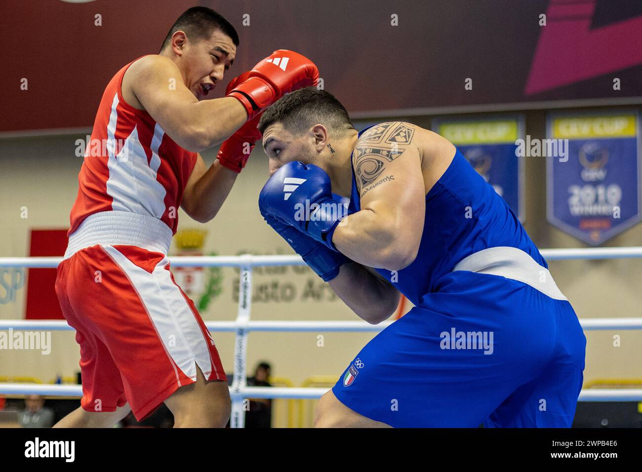 Busto Arsizio, Italy. 06th Mar, 2024. Toktosun Uulu Bakyt (Kgz) in red ...