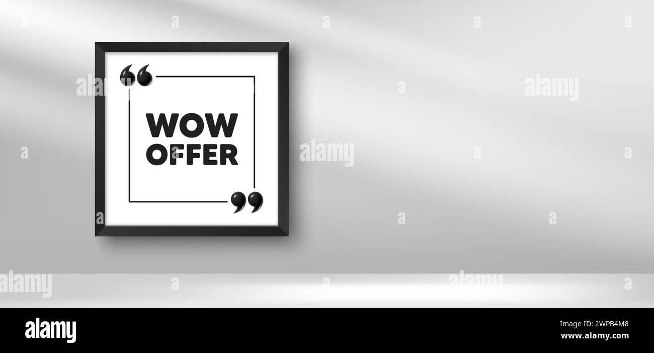 Wow offer tag. Great Sale price sign. Photo frame banner. Vector Stock ...