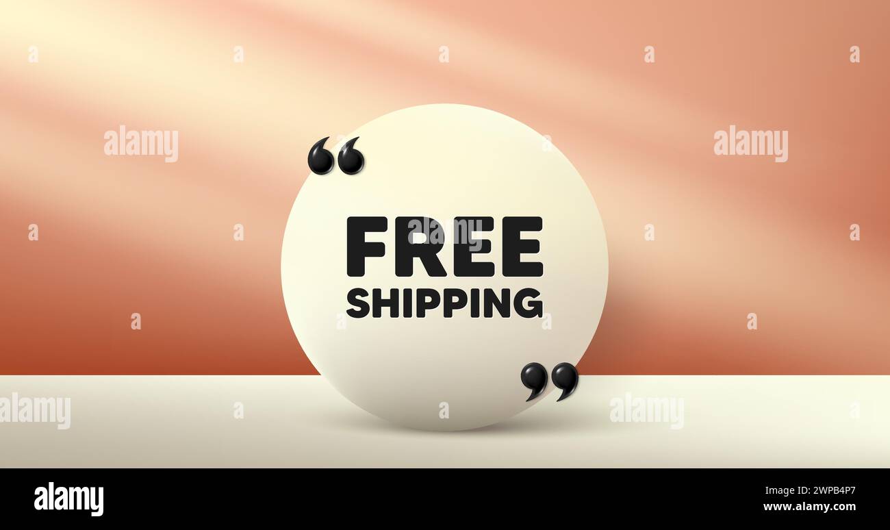 Free shipping tag. Delivery included sign. Circle frame, product stage ...