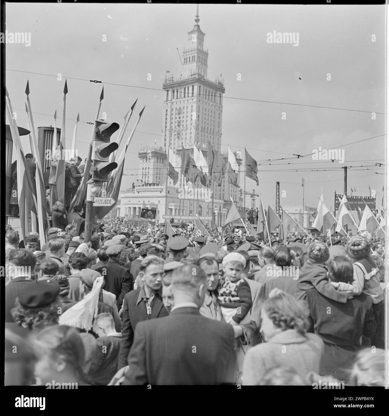 Street procession along Jerozolimskie Avenue in Warsaw during the May 1 ...