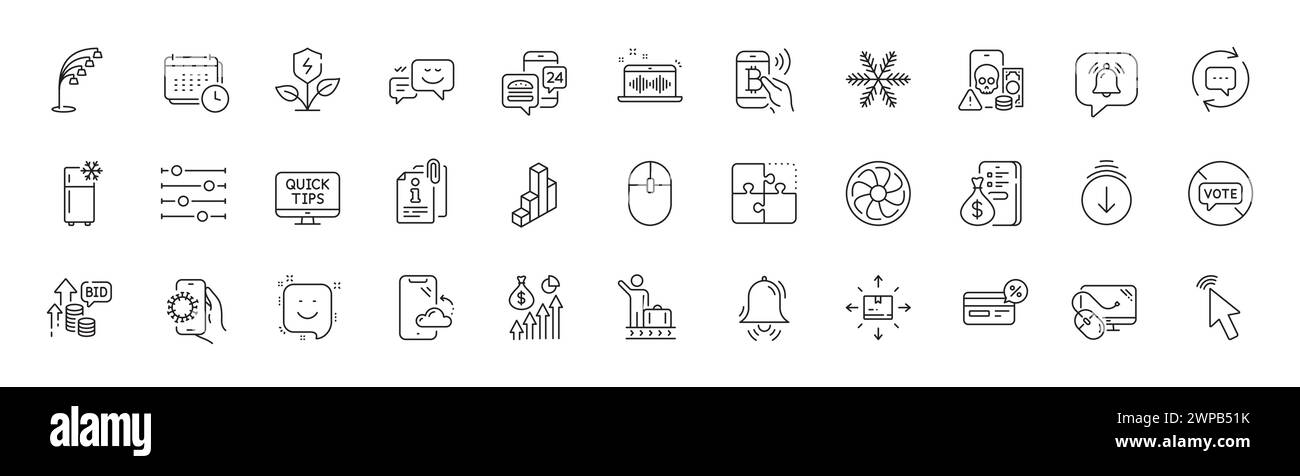 Puzzle, Stop voting and Money line icons. For web app, printing. Line icons. Vector Stock Vector ...