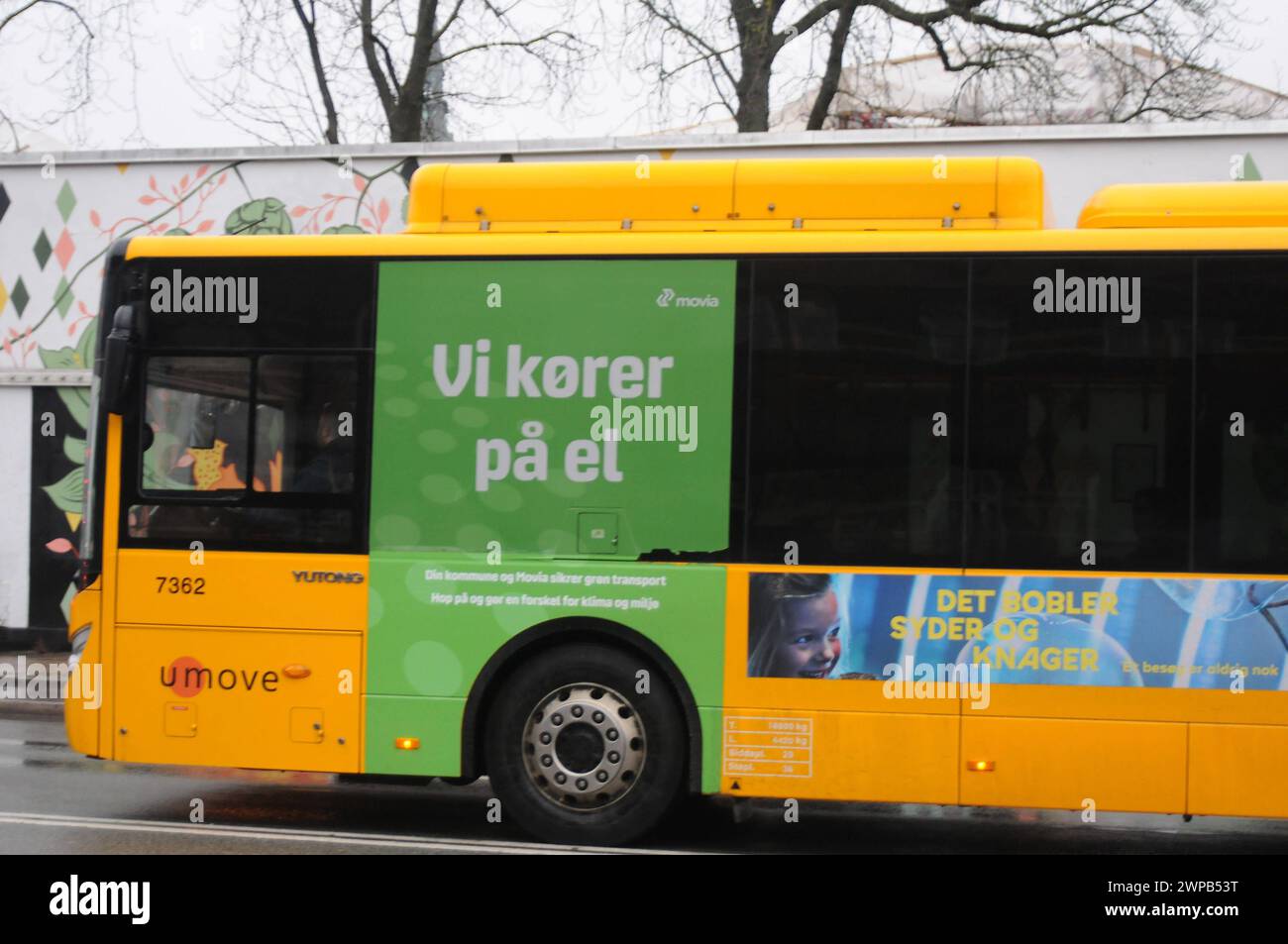Kastrup/Copenhgen/ Denmark/ danish public bus run by electirc power and ...