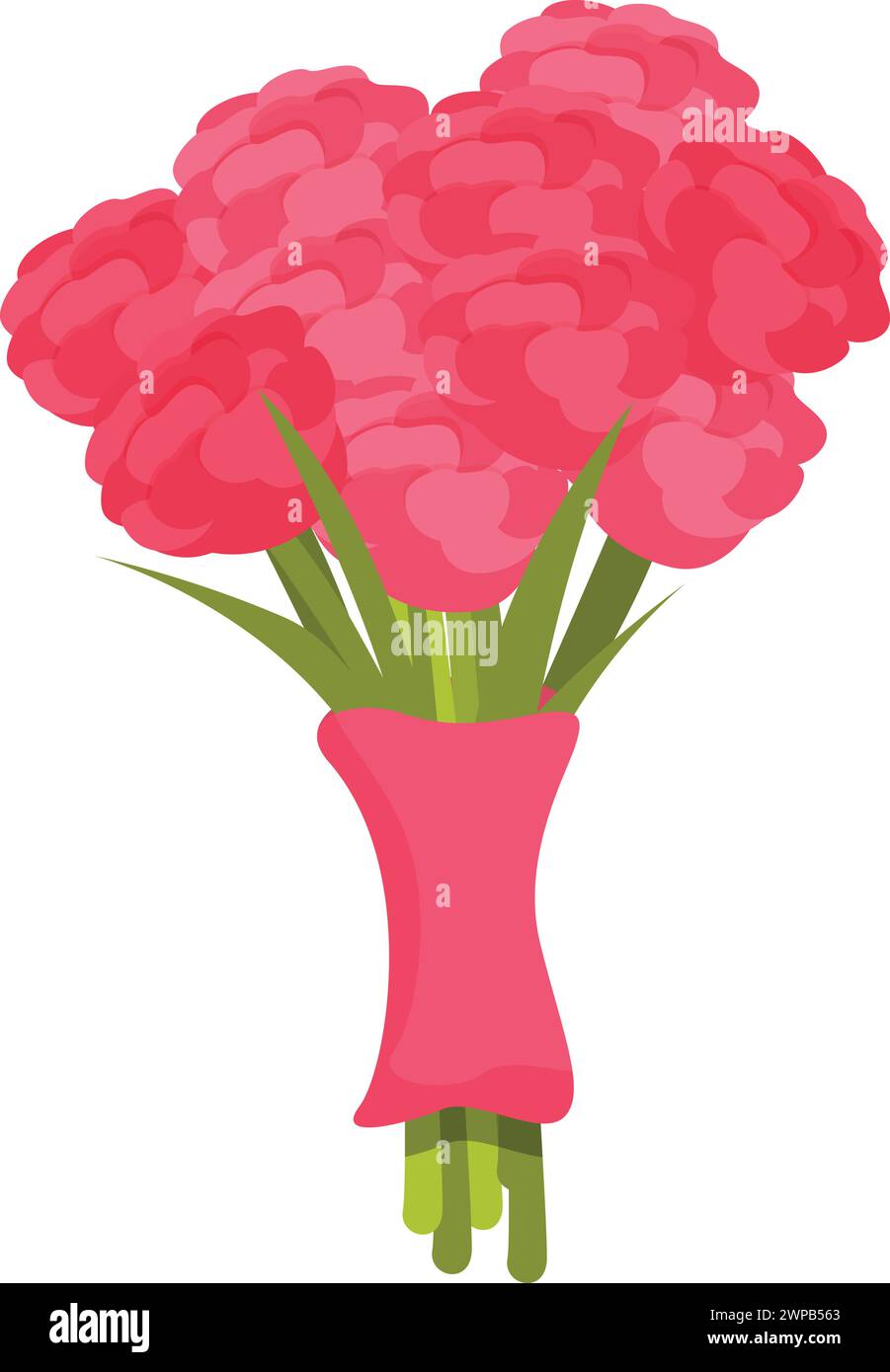 Pink flowers bouquet icon cartoon vector. Floral surprise present ...