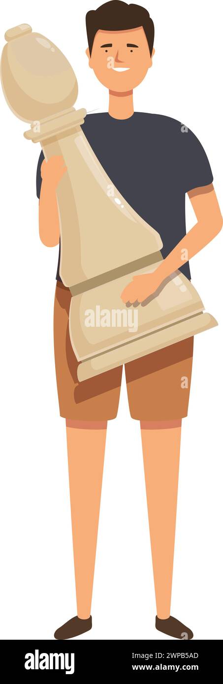 Boy take bishop icon cartoon vector. People education. Recreation ...
