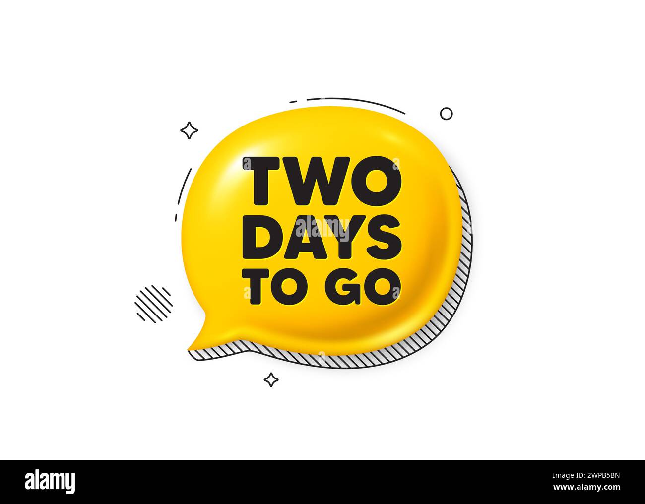 2 days to go symbol. Special offer price sign. Comic speech bubble 3d ...