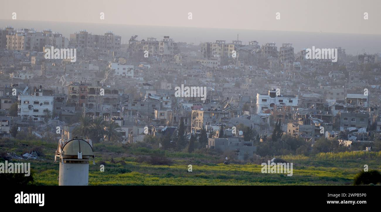 A general view of the northern Gaza Strip taken from the Israeli side ...