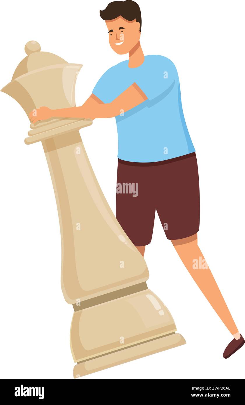 Play outdoor chess board icon cartoon vector. Character education ...