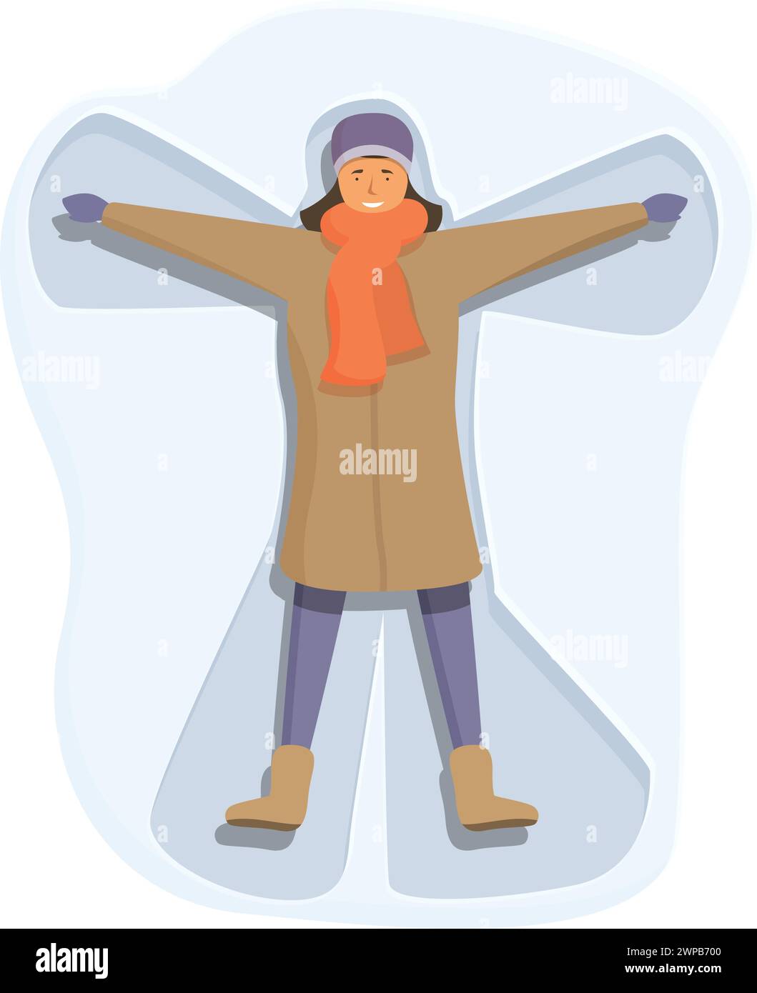 Play drawing angel icon cartoon vector. Winter outdoor fun. Drawing ...