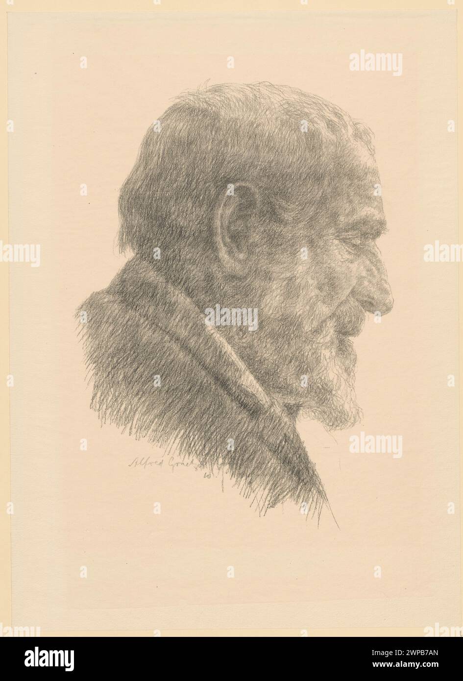 Alter Mann im profile; Graetzer, Alfred (1875-1911); 1910 (1910-00-00 ...
