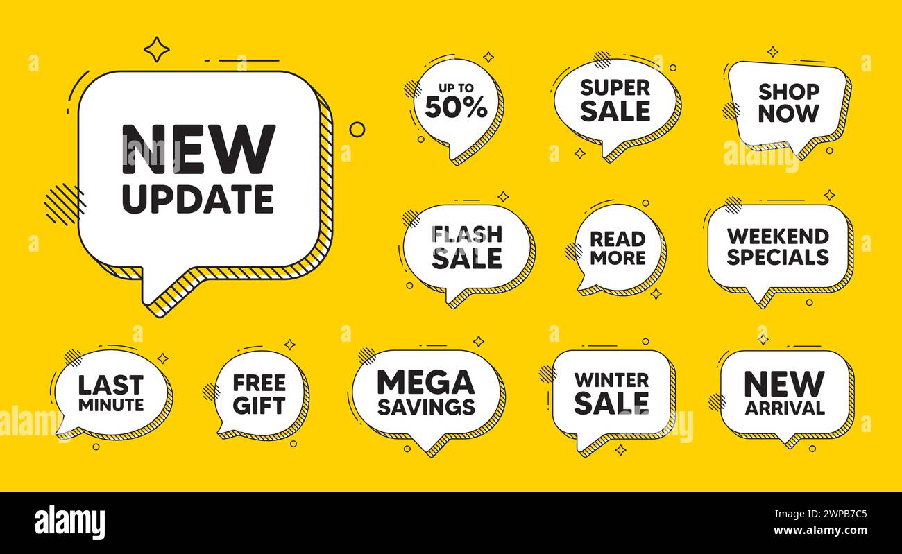 New update icon. Special offer sign. Offer speech bubble icons. Vector ...