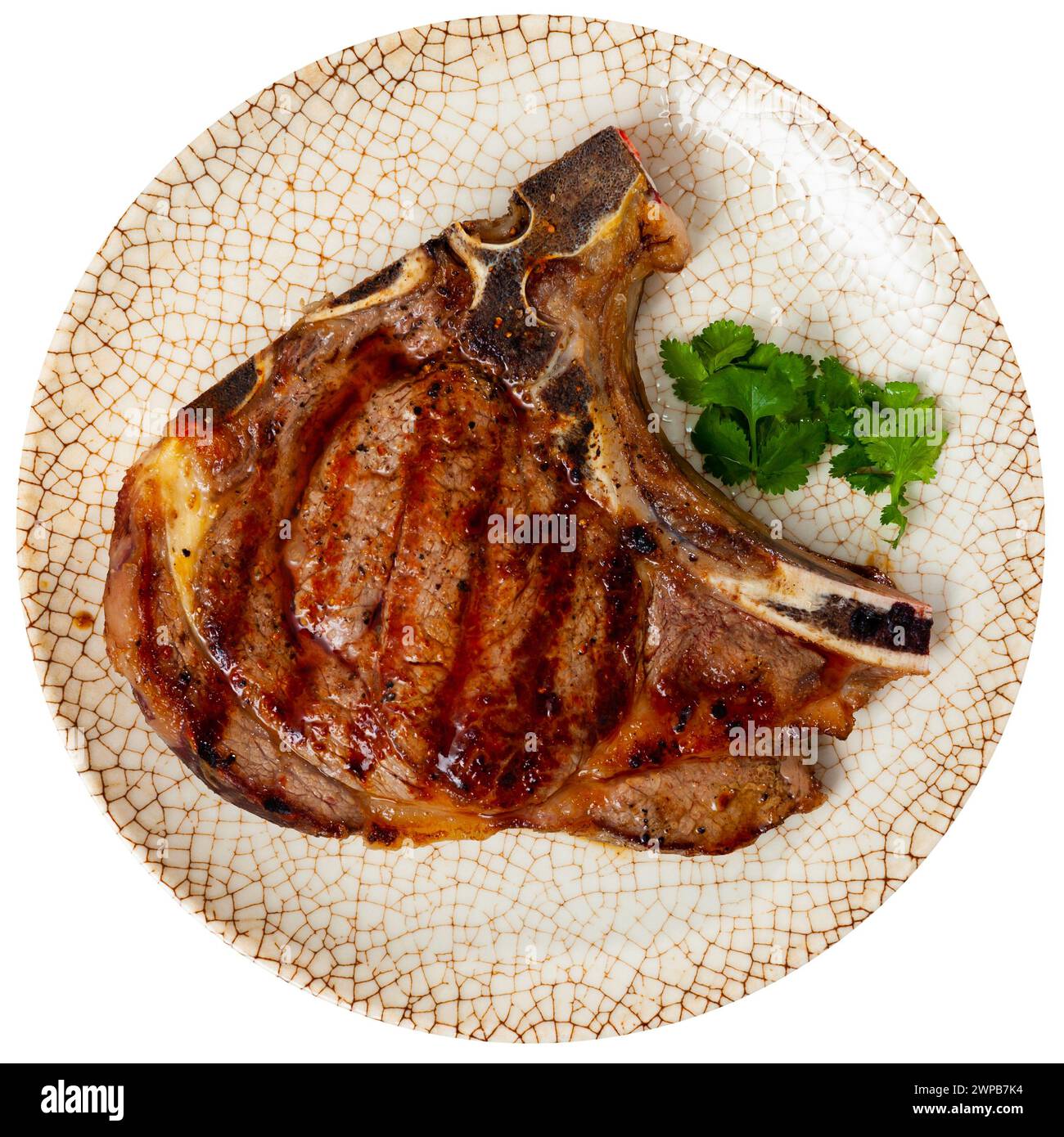 Roasted beef entrecote served on platter Stock Photo - Alamy