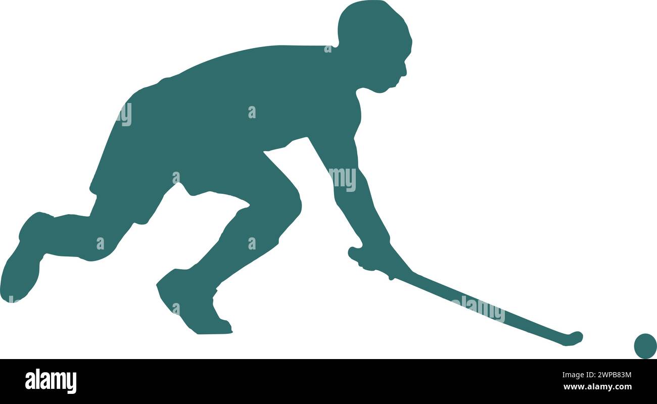 Man playing field hockey Stock Vector Images - Alamy