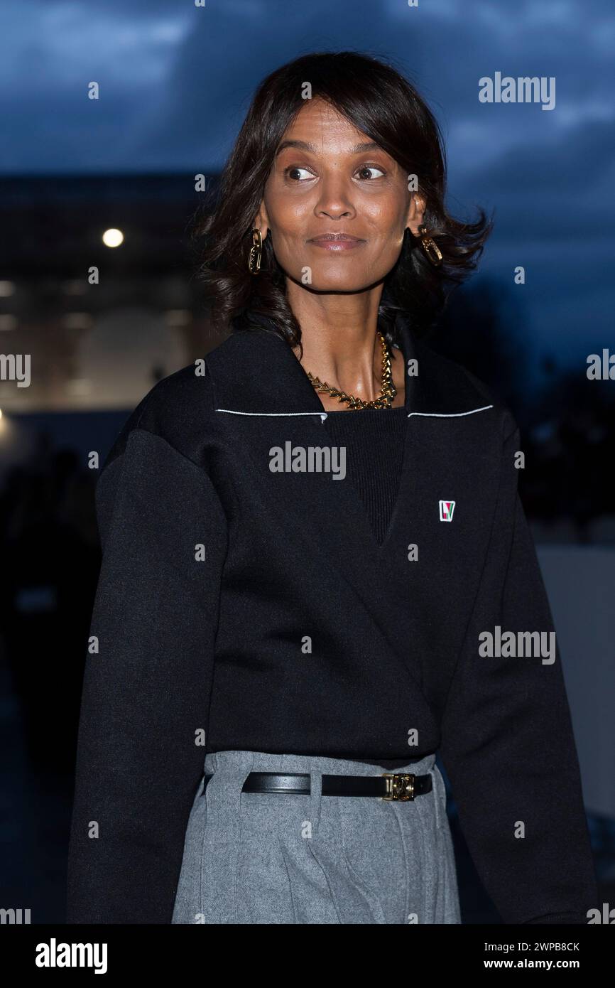 Liya Kebede arrives for the Louis Vuitton Fall/Winter 2024-2025 ready ...