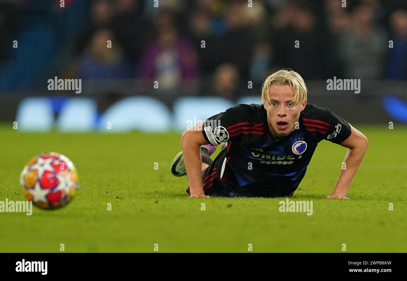Copenhagen's Oscar Hojlund during the UEFA Champions League round of 16 ...
