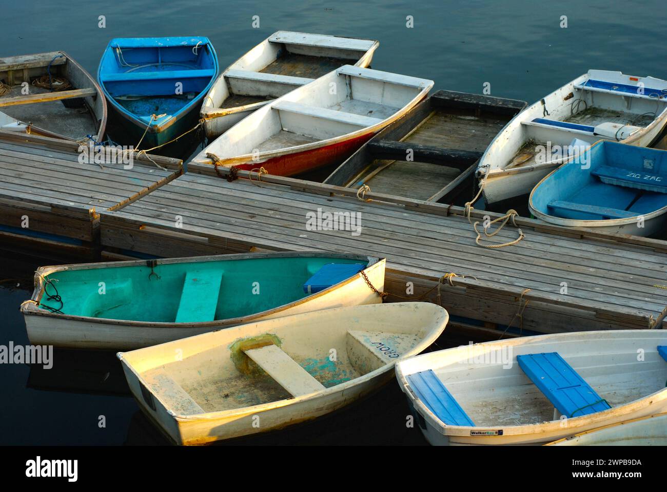 Boats at a Dock in Maine USA Stock Photo - Alamy