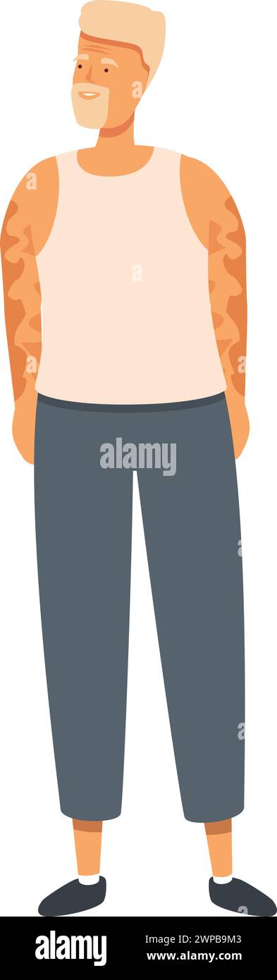 Tattoos rock party icon cartoon vector. Cute humor. Love older senior ...