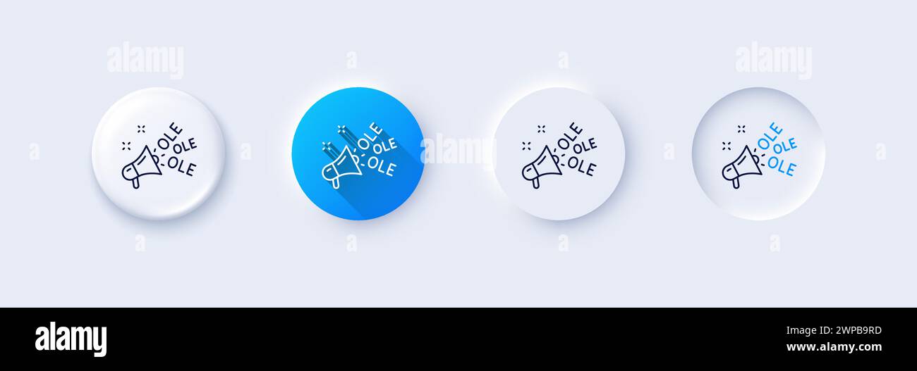Ole chant line icon. Championship with megaphone sign. Sports event ...