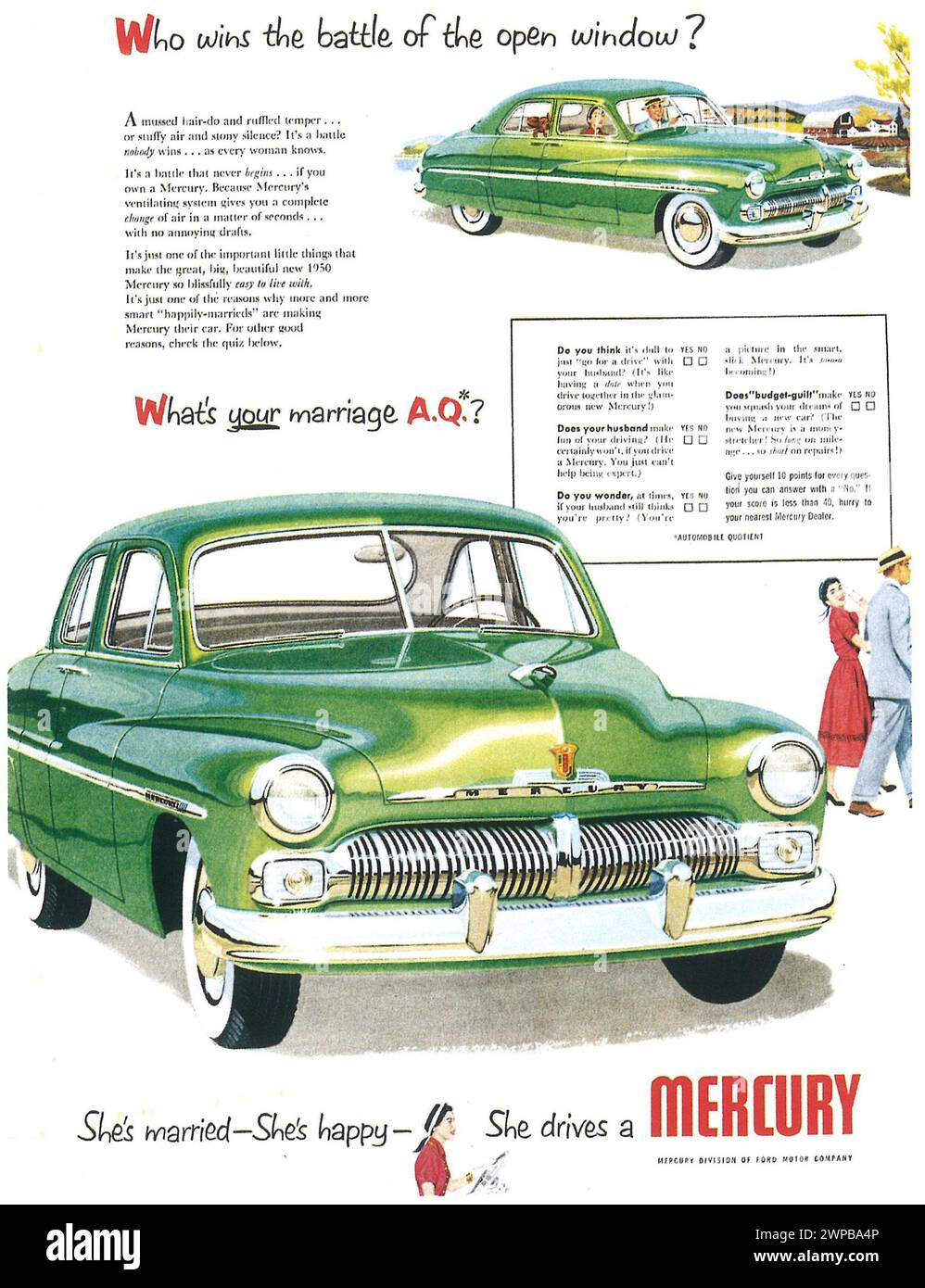 1950 Mercury Eight Ad Stock Photo - Alamy