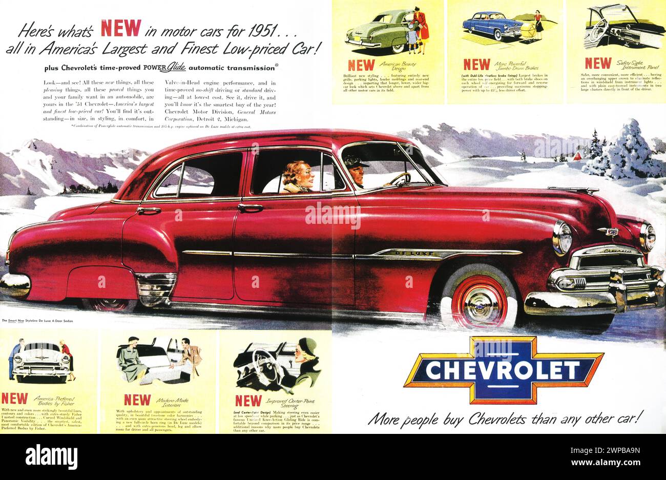 1951 CHEVROLET Styleline De Luxe 4-door Sedan Print Ad Stock Photo - Alamy