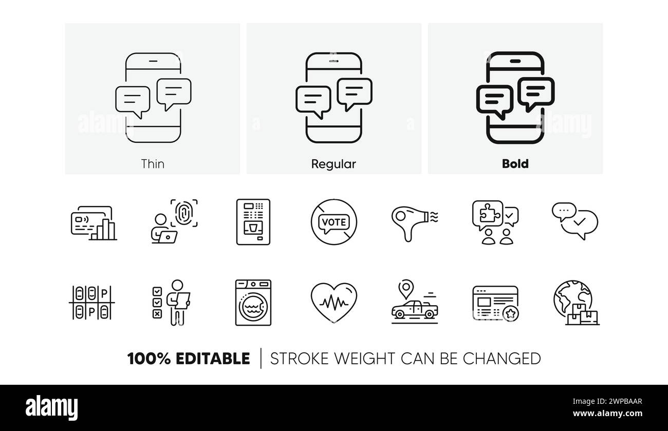 Card, Favorite and Heartbeat line icons. For web app, printing. Line icons. Vector Stock Vector ...