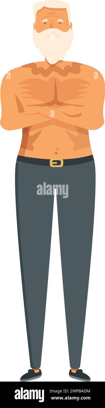 Empty body with tattoos icon cartoon vector. Humor person. Cute fan ...