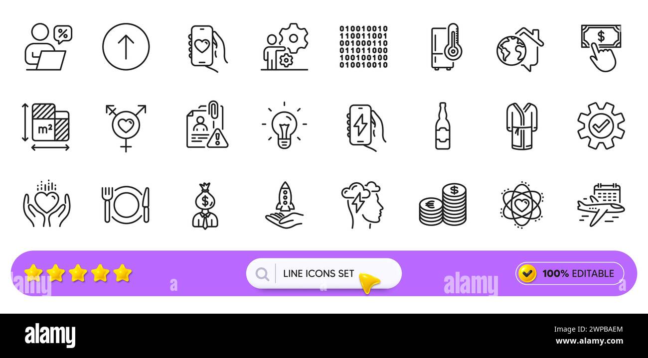 Idea, Swipe up and Hold heart line icons for web app. Pictogram icon. Line icons. Vector Stock ...