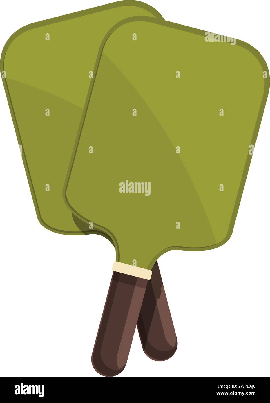Double green paddle icon cartoon vector. League sport. Plastic healthy ...