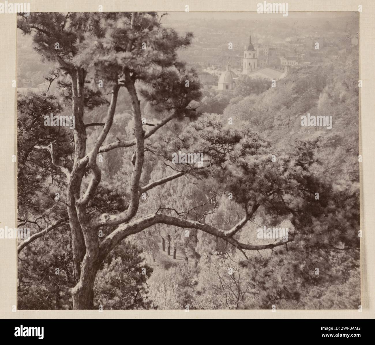 Photograph by Jan Bułhak circa 1925 depicting a summer view from Castle ...