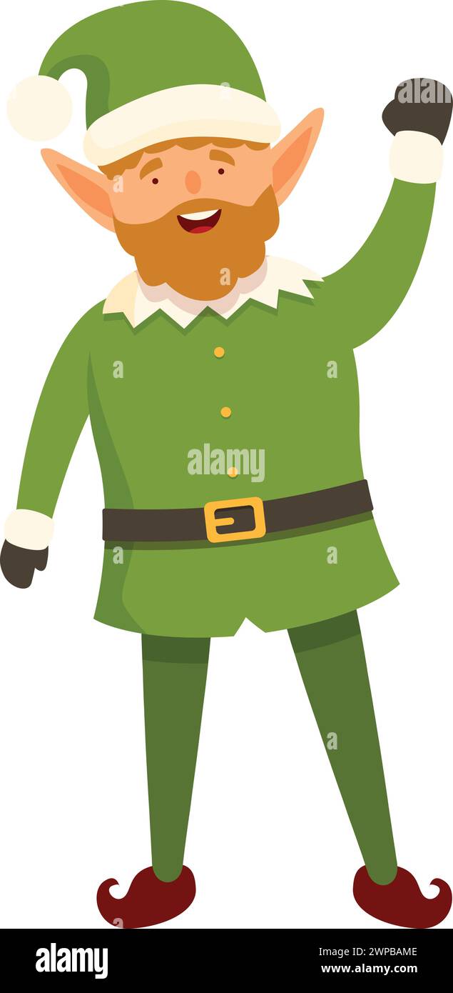 Cute helper elf icon cartoon vector. Magic festive xmas. Present ...